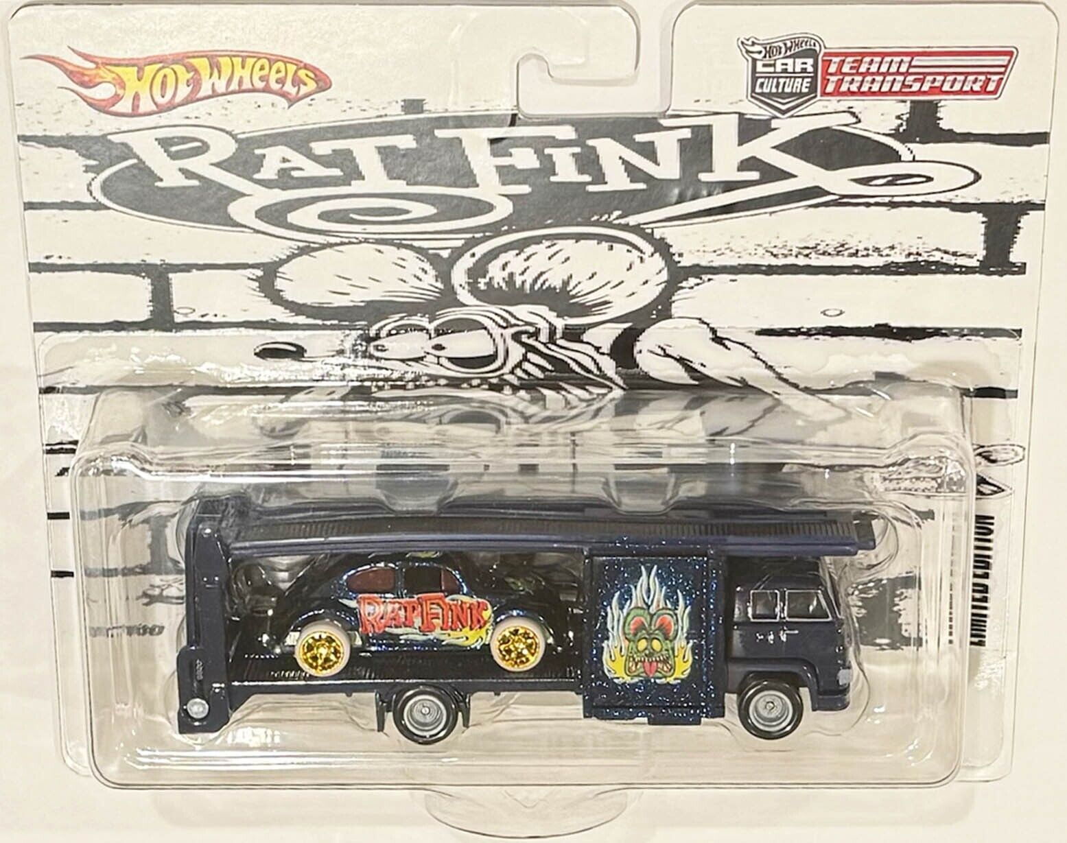 VW BUG Custom Hot Wheels Team Transport Set "RAT FINK" Series w/ RR ...