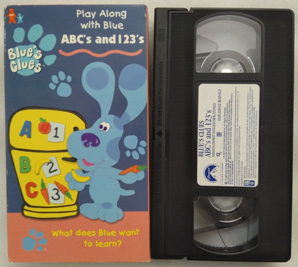 VHS Blues Clues - ABCs and 123s (VHS, 1999, Black Tape) - VHS Tapes