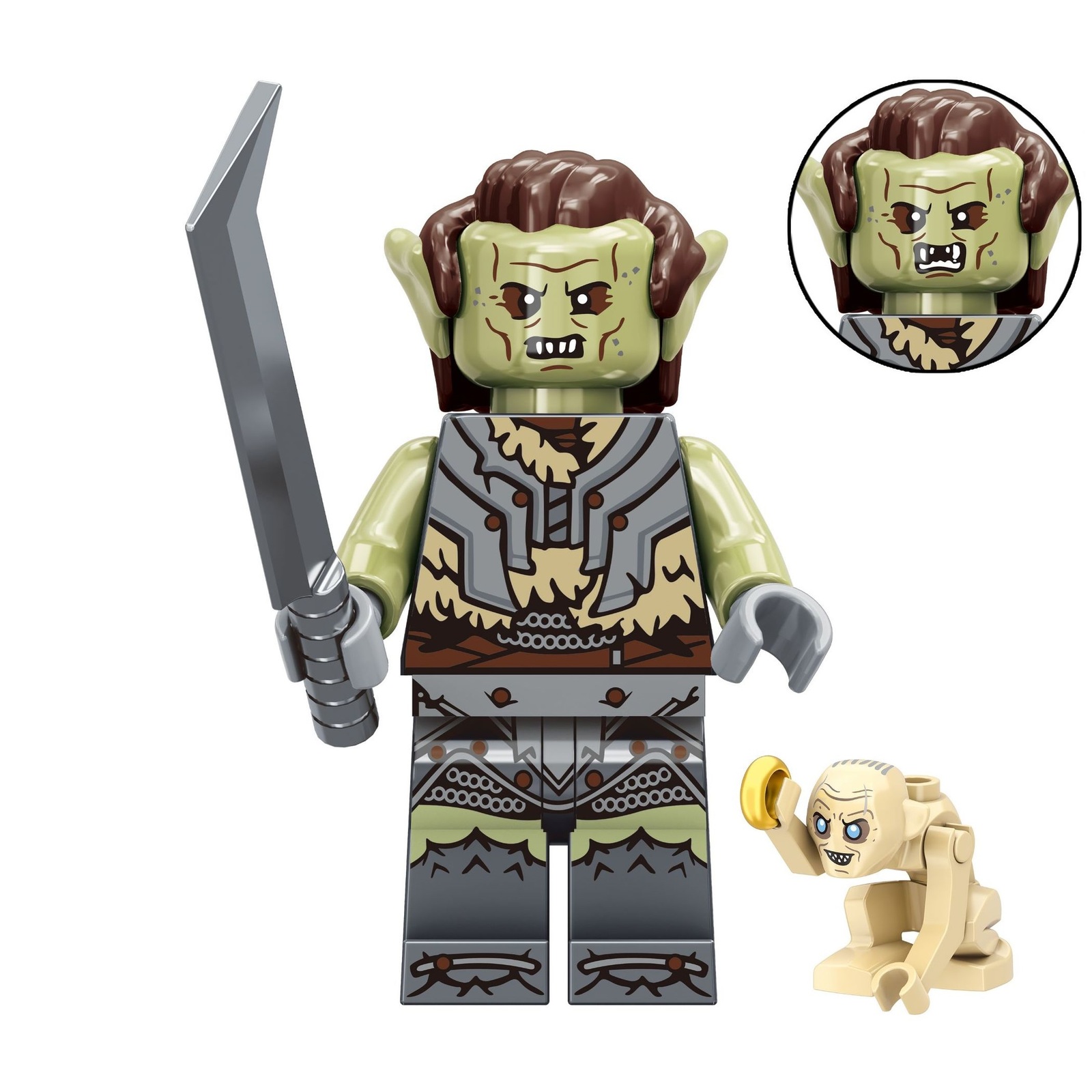 8pcs The Lord of the Rings Isildur Gimli Bilbo Frodo Sam Orcs Minifigures Set - Building Toy ...