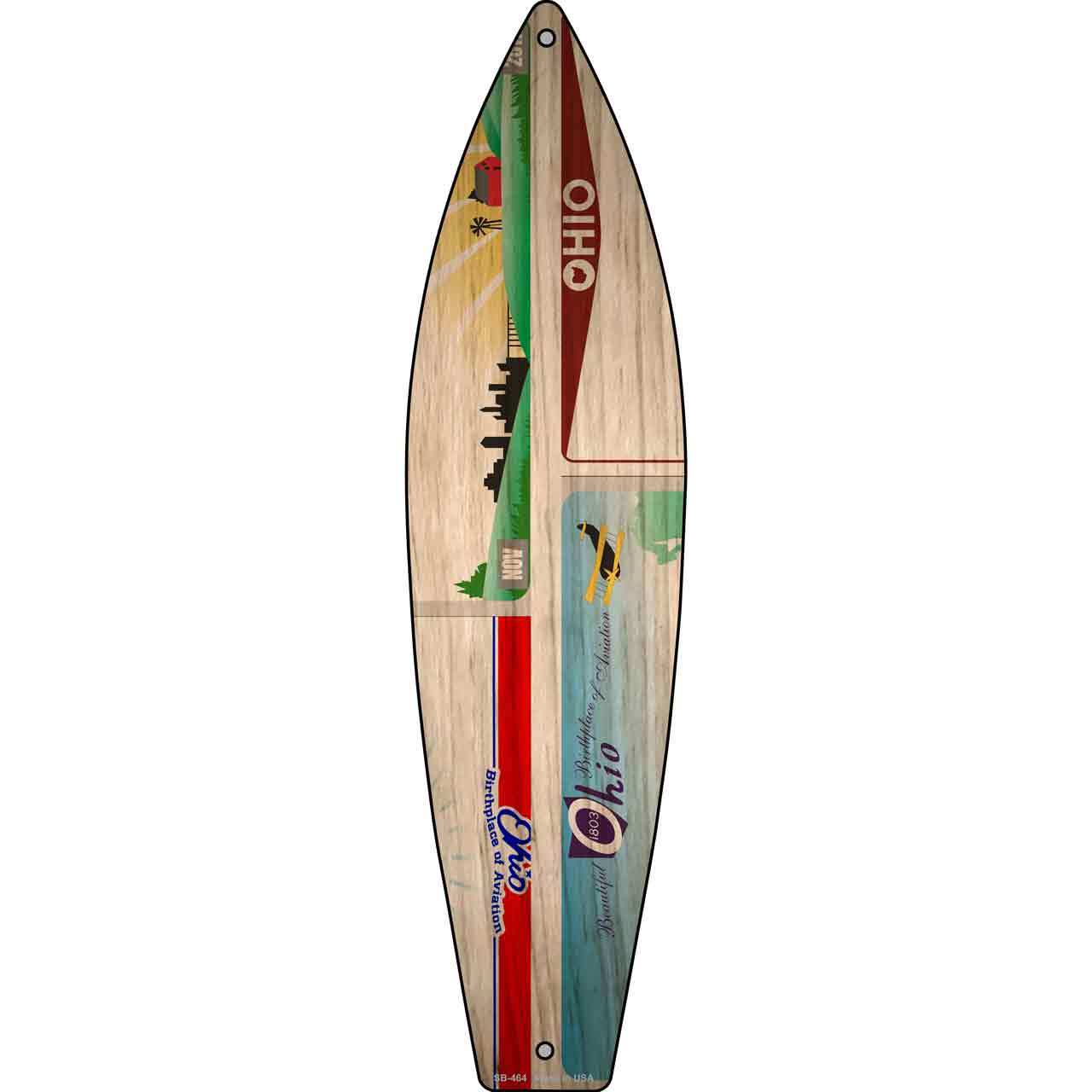 Ohio License Plate Design Novelty Metal Surfboard Sign SB-464 - Plaques ...