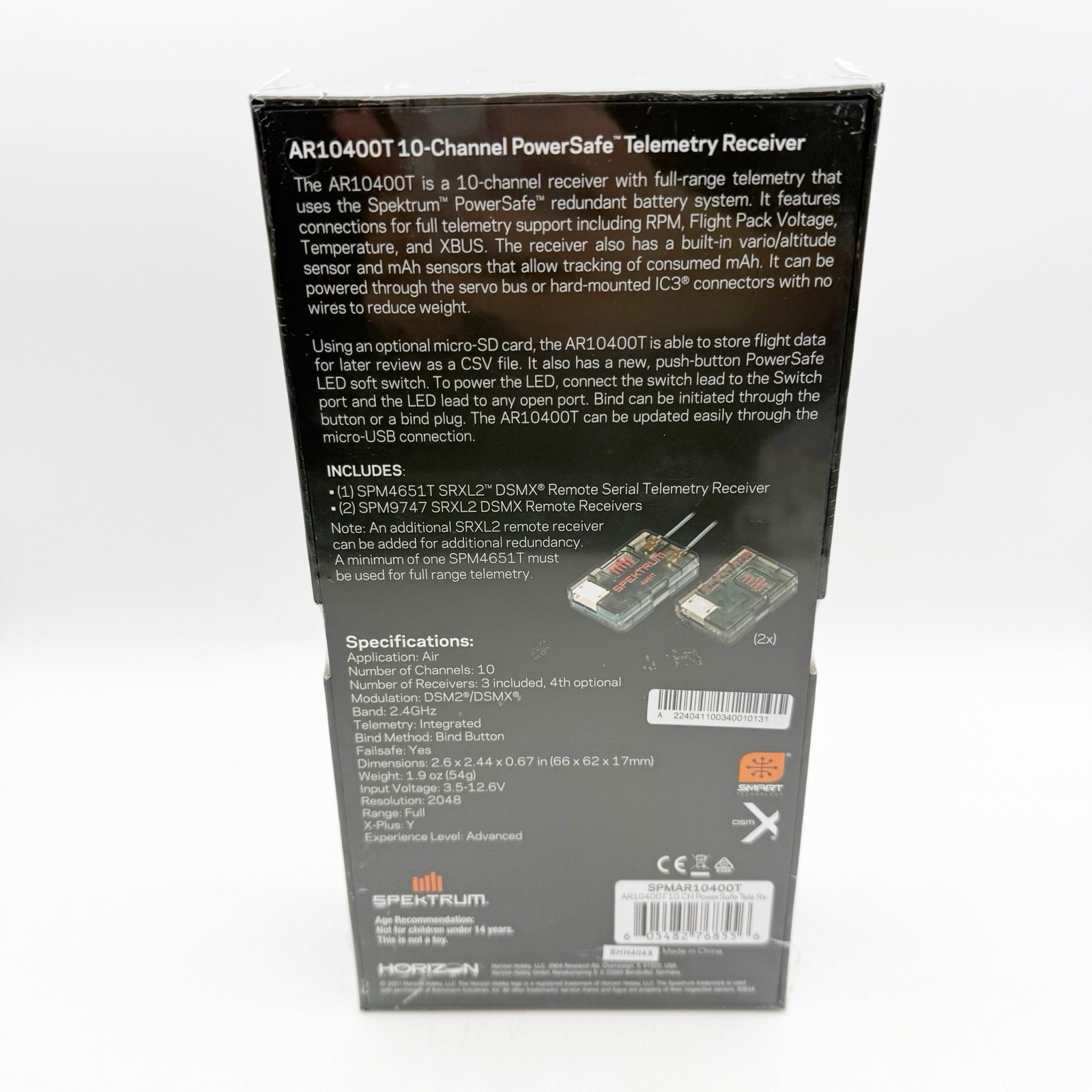 Spektrum SPMAR10400T - AR10400T 10 Channel PowerSafe Telemetry Receiver ...