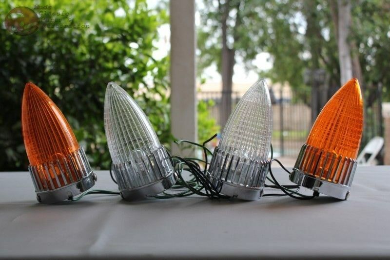 59 Cadillac Bullet Tail Lights Amber Clear Lenses Pair Custom Truck Hot ...