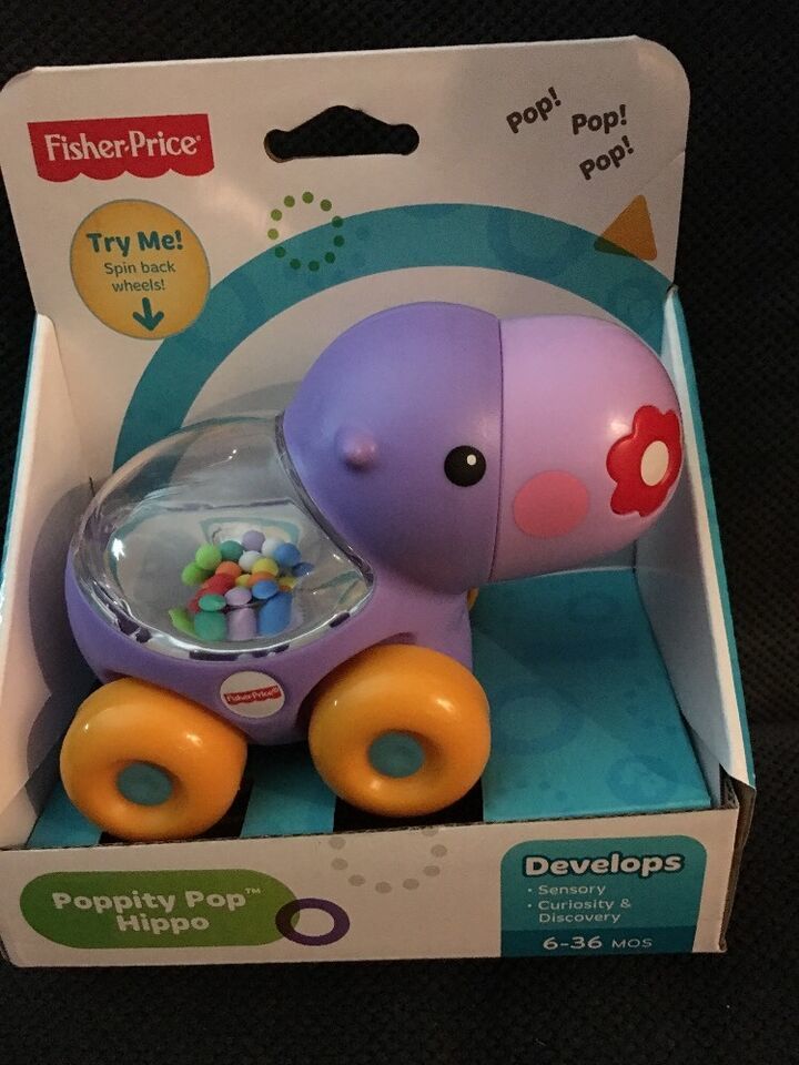 Fisher-Price Poppity Pop Hippo Baby Toy Develops Sensory Curiosity ...