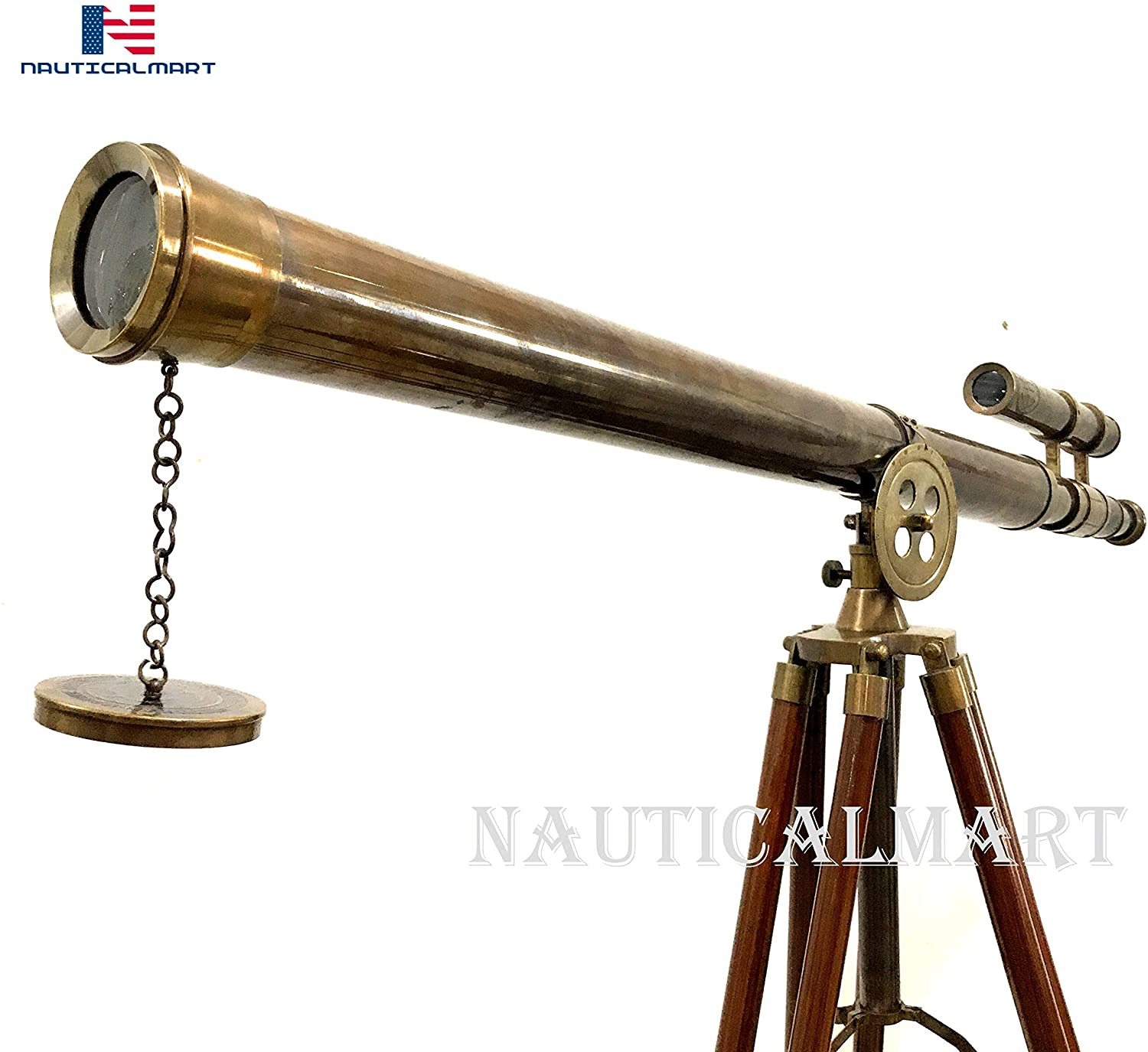 Floor Standing Bronzed Griffith Astro Telescope 65" Maritime Nautical ...