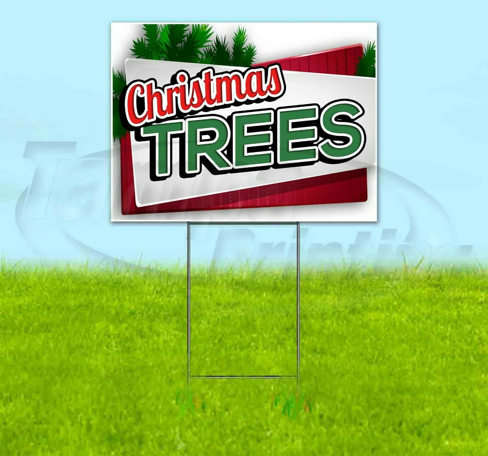 CHRISTMAS TREES 18x24 Yard Sign Corrugated Plastic Bandit Lawn Business ...