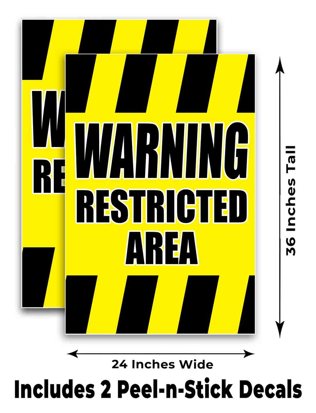 WARNING RESTRICT AREA Signicade 24x36 Aframe Sidewalk Decal Sign Banner ...