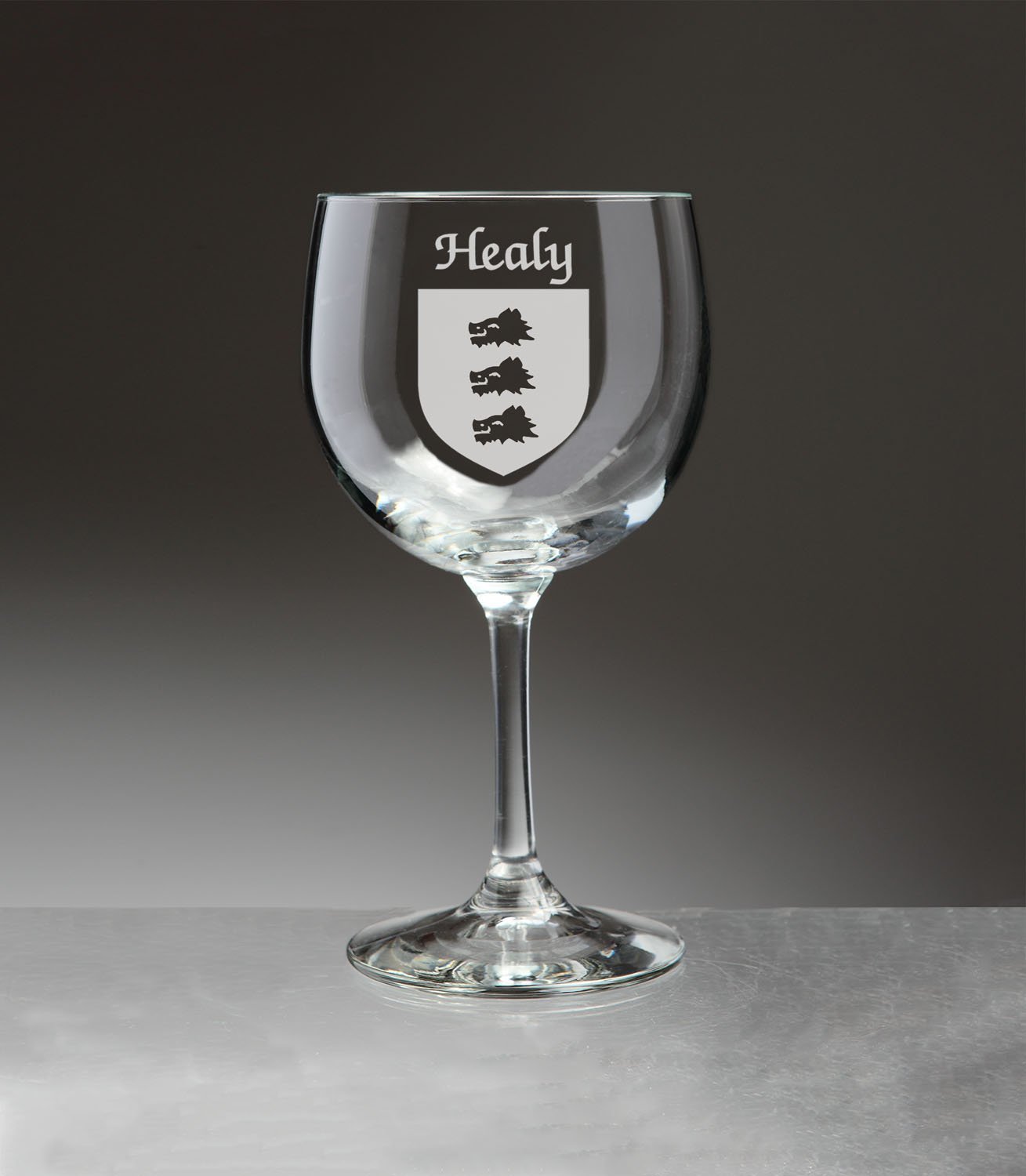 Healy Irish Coat of Arms Red Wine Glasses - Set of 4 (Sand Etched ...