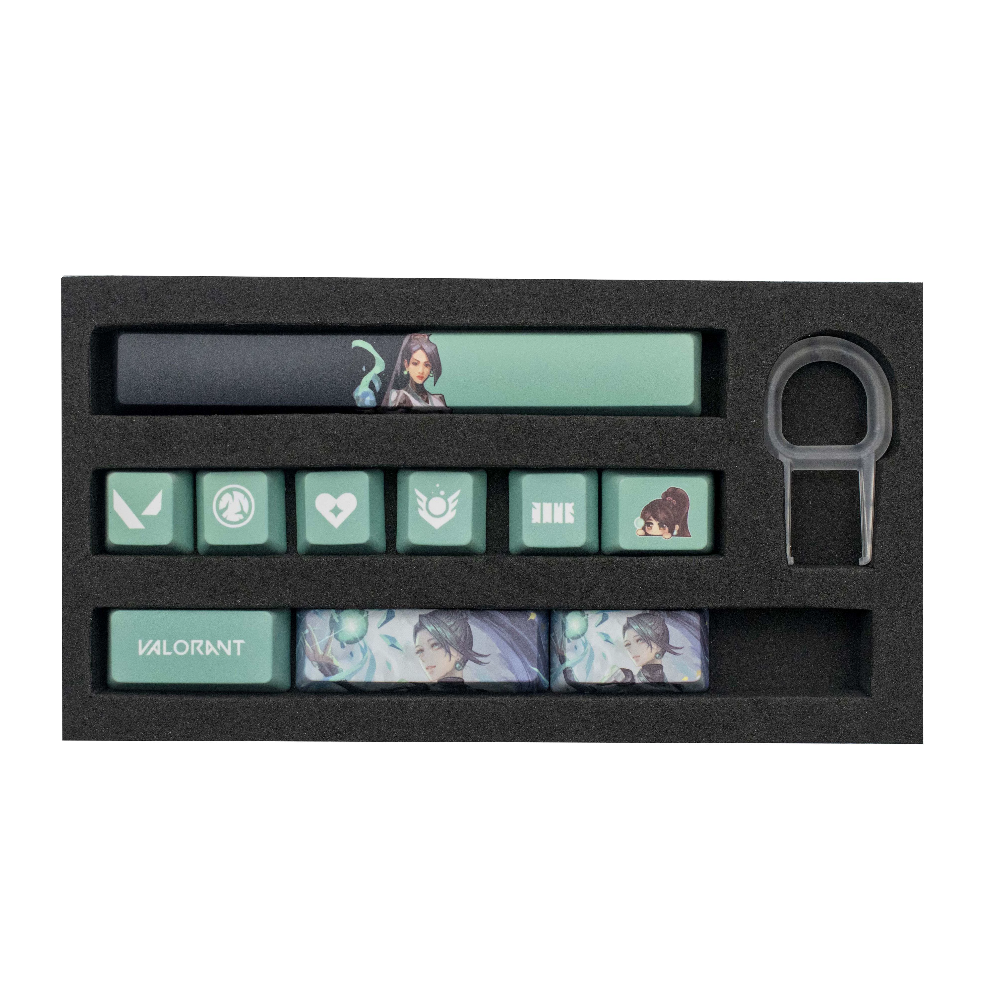 VALORANT Themed Keycaps Sage PBT heat-sublimation keycaps 10 keys OEM ...