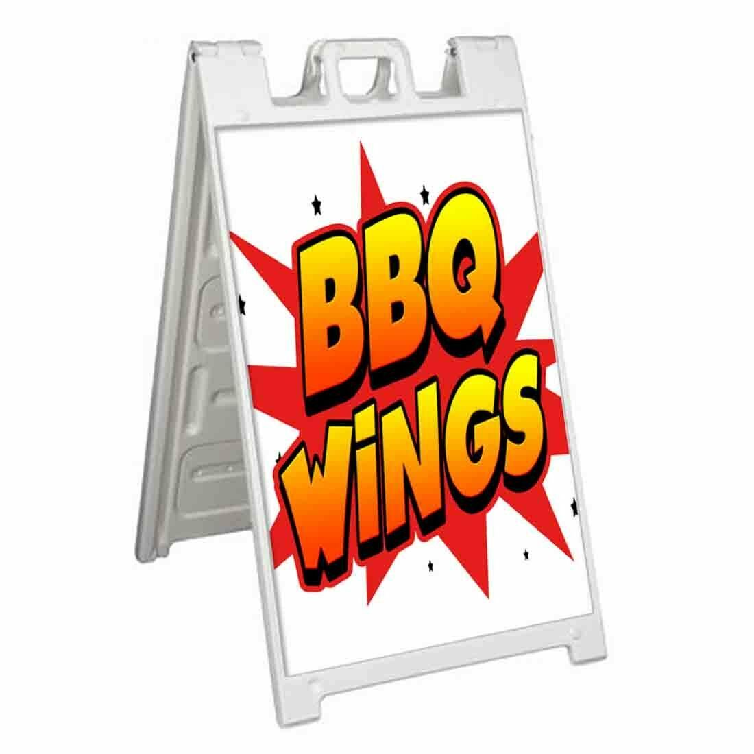 BBQ WINGS Signicade 24x36 A Frame Plastic Sidewalk Sign CARNIVAL FAIR ...