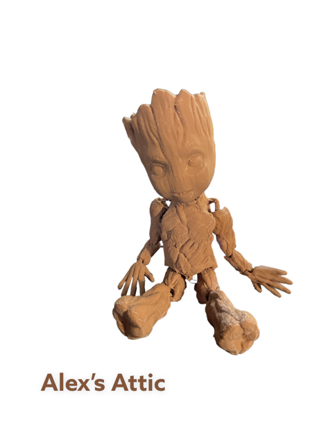 3d printed articulated baby groot, figit toy , so cute - Action Figures