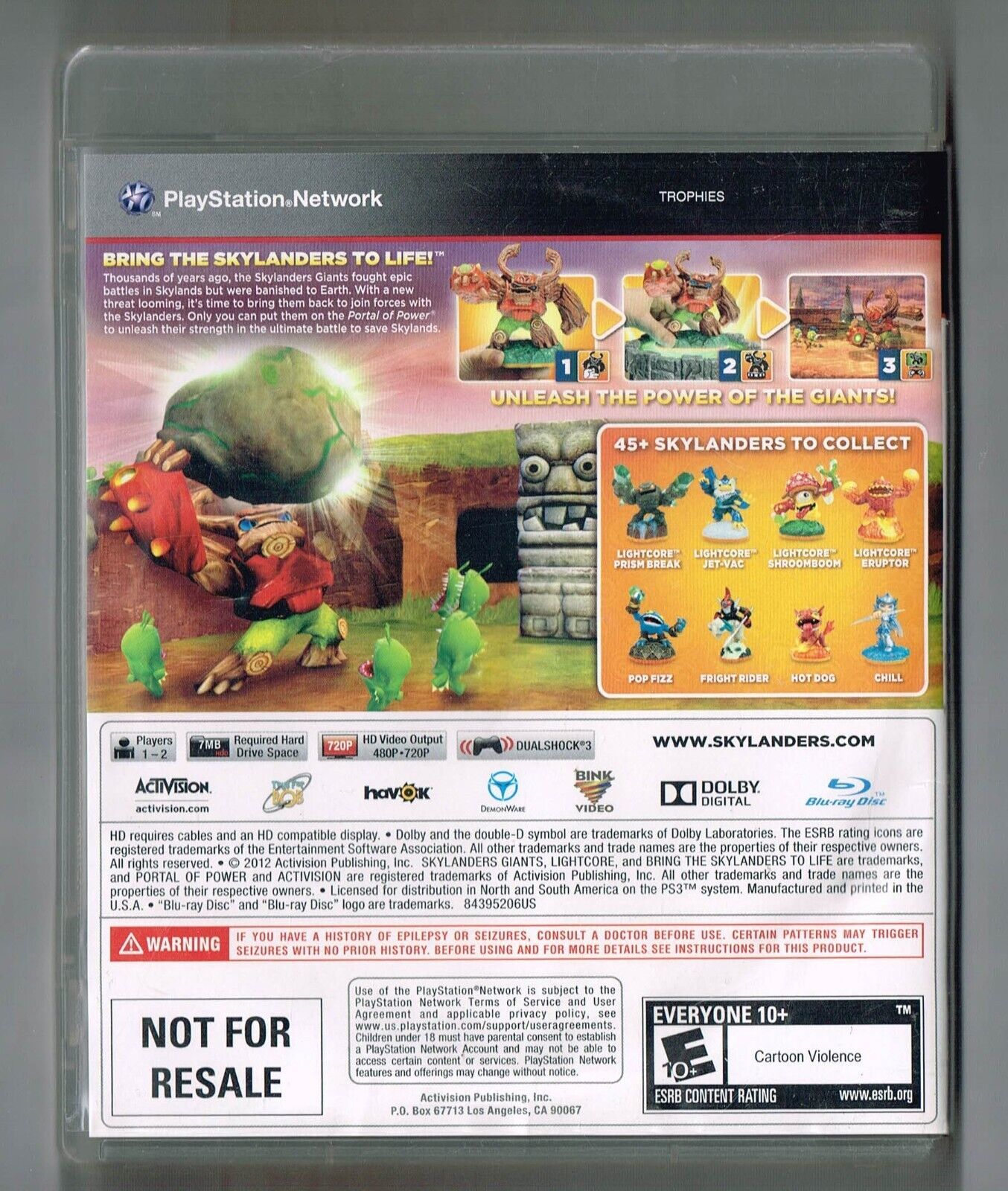 Skylanders Giants PS3 Game PlayStation 3 Disc & Case No manual - Video ...