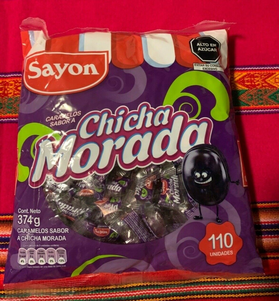 Chicha Morada Purple Corn Flavor Candies 220 units 748gr. Sayon Made in ...