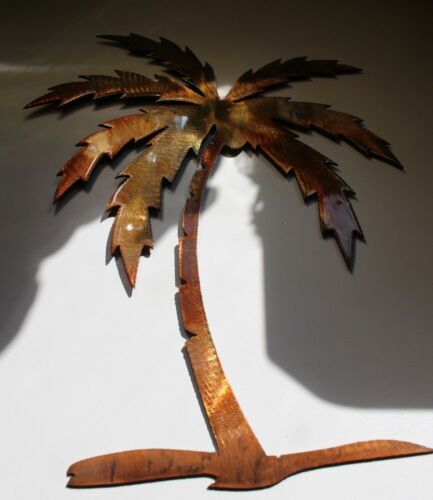 Palm Tree - Metal Wall Art - Copper 12" x 10" Right Facing - Sculptures ...