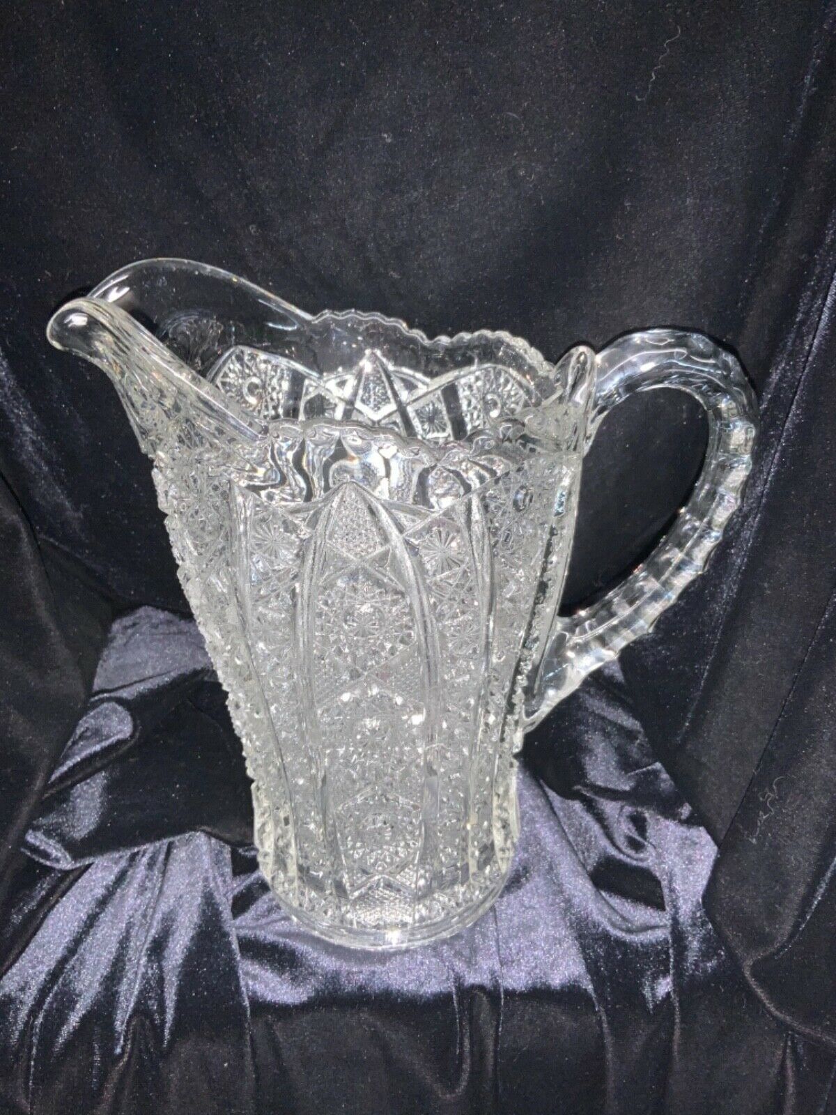 Vintage Imperial Glass Crystal Daisy and Button Pitcher - Jugs & Pitchers