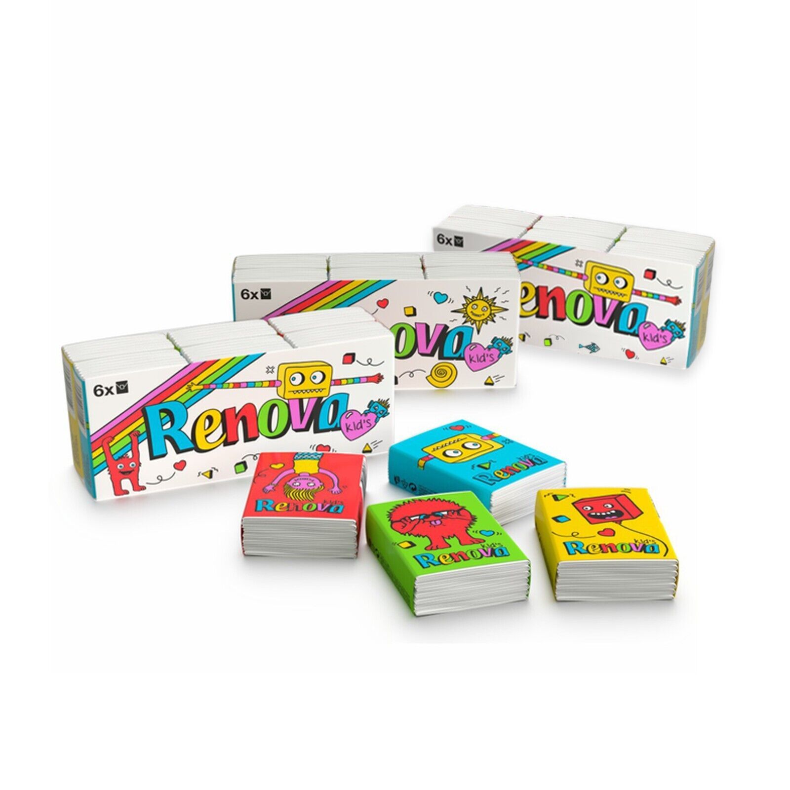 Renova Kids Pocket Tissue - 4-Ply, 7 Tissues/Pack, Novelty, Cute ...