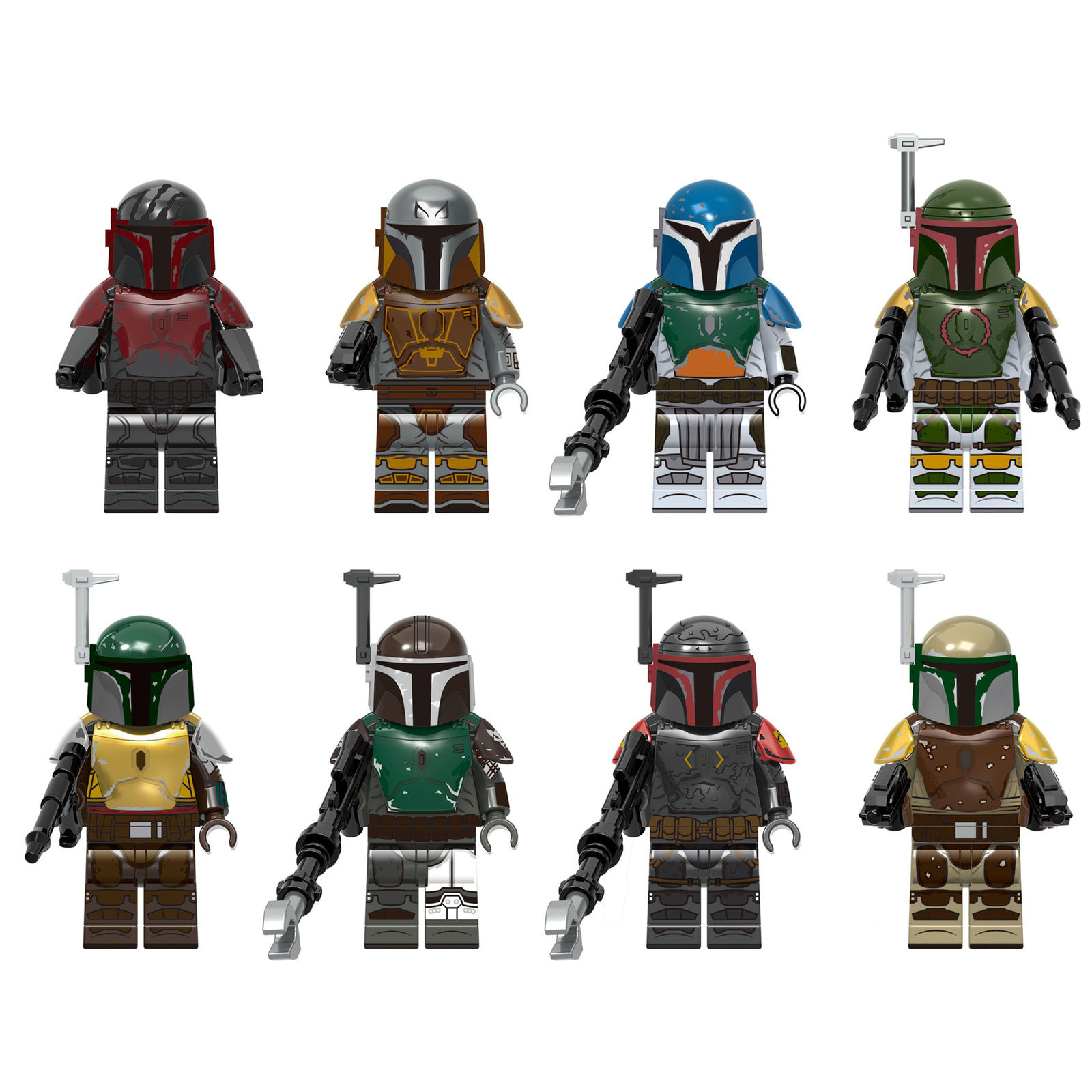8Pc Star Wars The Mandalorians Minifigures Mandalorian Super Commando ...
