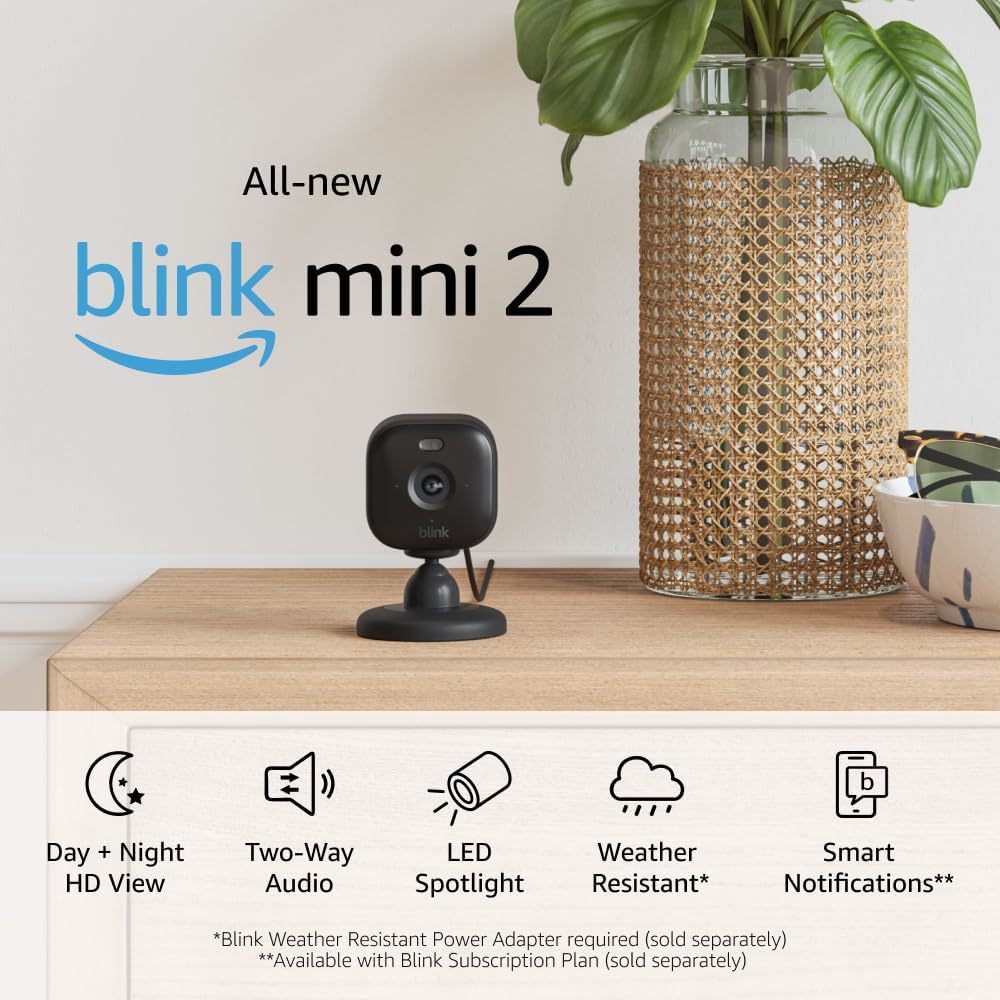 Blink Mini 2 [Newest Model] - Home Security & Pet Camera(S) With Hd, Black - Pet Supplies