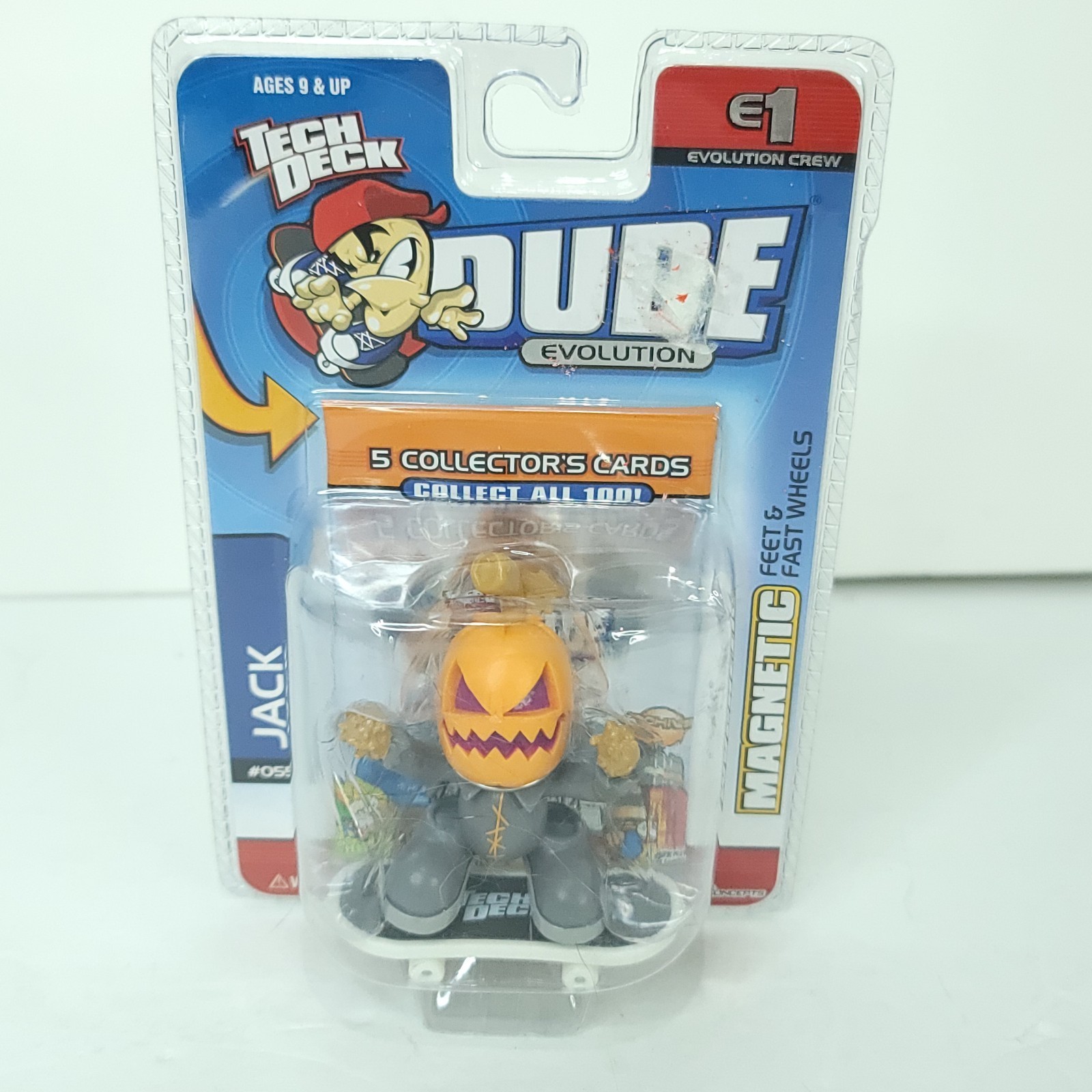 TECH DECK DUDES Jack Action Figure SkateBoard EVOLUTION Magnetic Orange ...