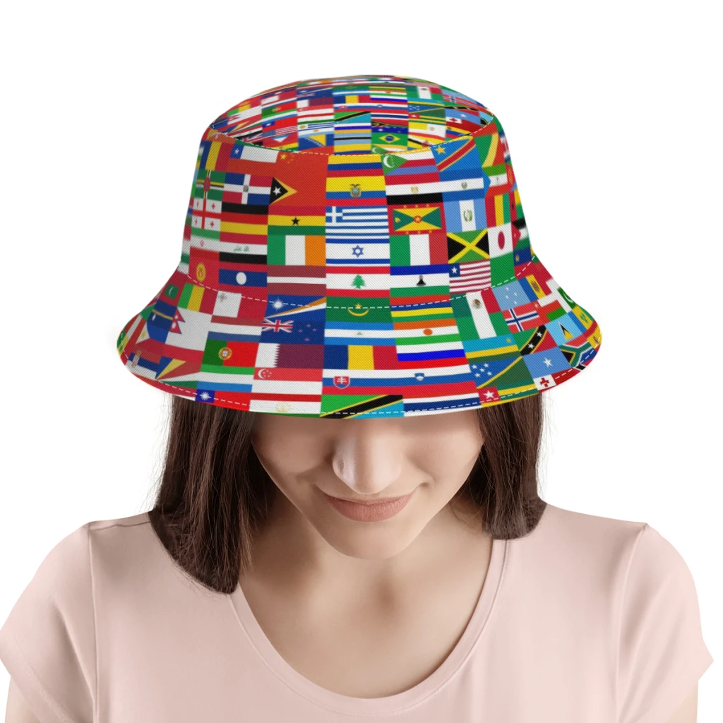 All Flags Of The World Fisherman Hats Boy Girl Awesome Spring Bucket ...