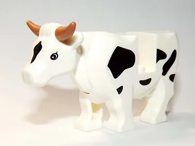 Minifigure Custom Toy White Cow Animal - LEGO (R) Minifigures