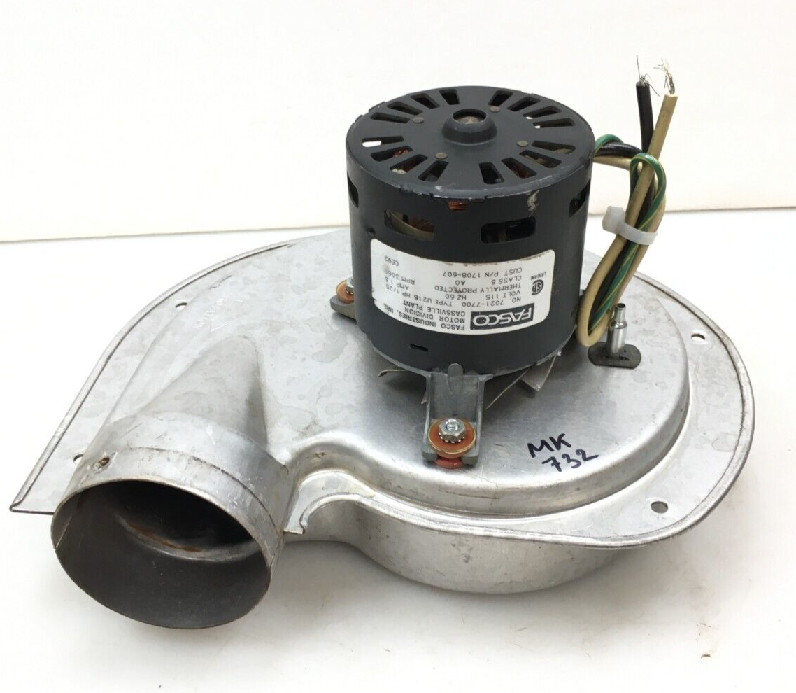 FASCO 7021-7700 Draft Inducer Blower Motor 1/25 HP U21B 1708-607 used # ...