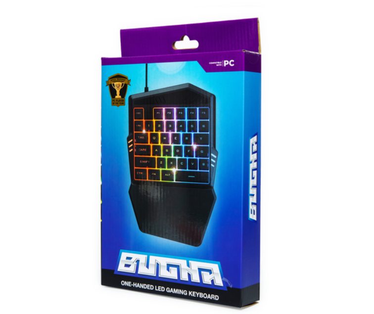 USB Bugha Exclusive RGB LED Color Changing One Handed Ergonomic Gaming ...