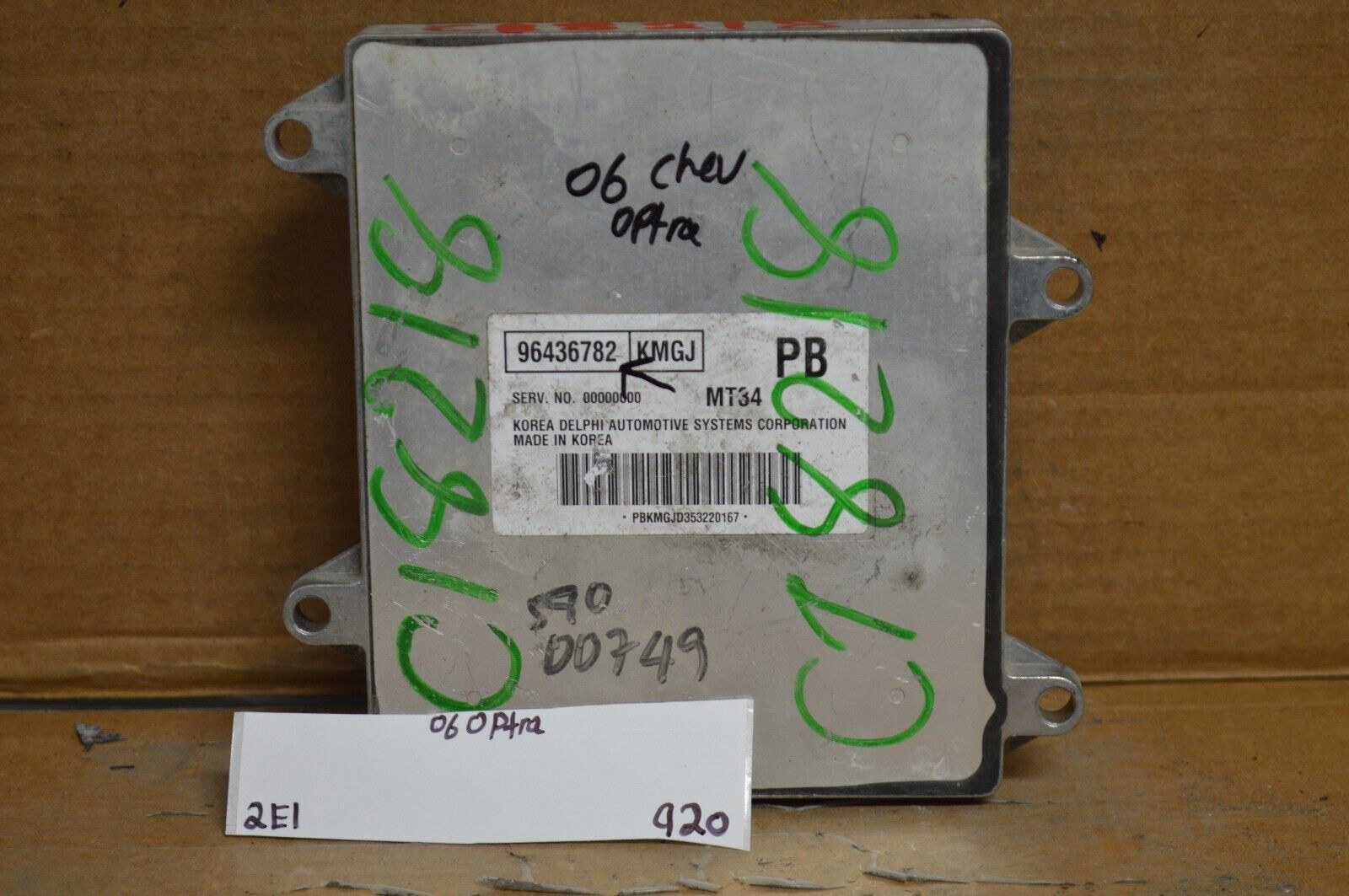 2006 Chevrolet Optra Engine Control Unit ECU 96436782 Module 920-2E1 ...