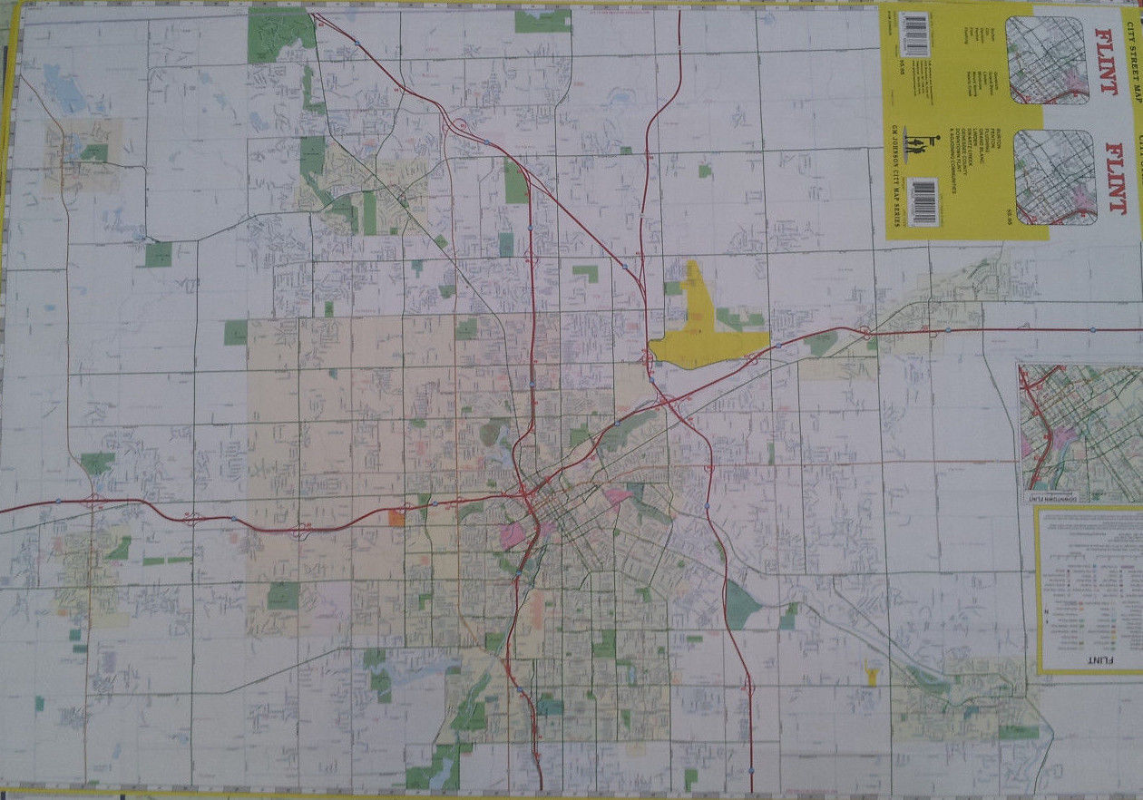 Flint 27 x 39 Laminated Wall Map (G) - Maps & Atlases
