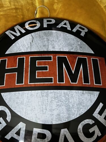 Mopar Hemi Garage Officially Licensed 15" Round Dome Sign - Plaques & Signs