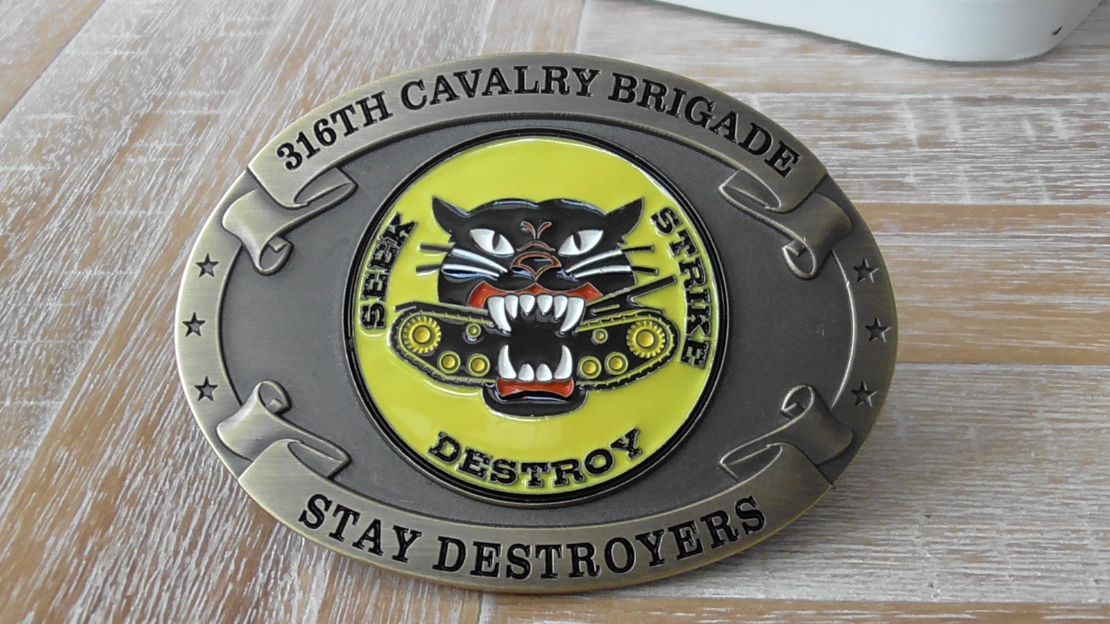 US Army 316th Cavalry Brigade SEEK STRIKE DESTROY Belt Buckle #D472 ...