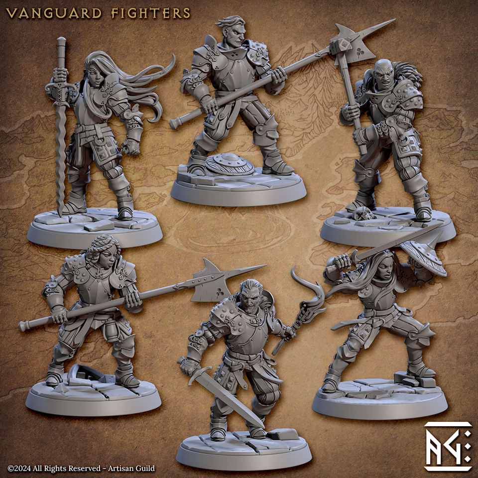 3D Printed Artisan Guild Vanguard Fighters Vanguard Fighters Set 28mm ...