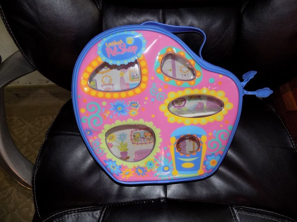 Littlest Pet Shop Vinyl Zip Around Carrier EUC - Littlest Pet Shop