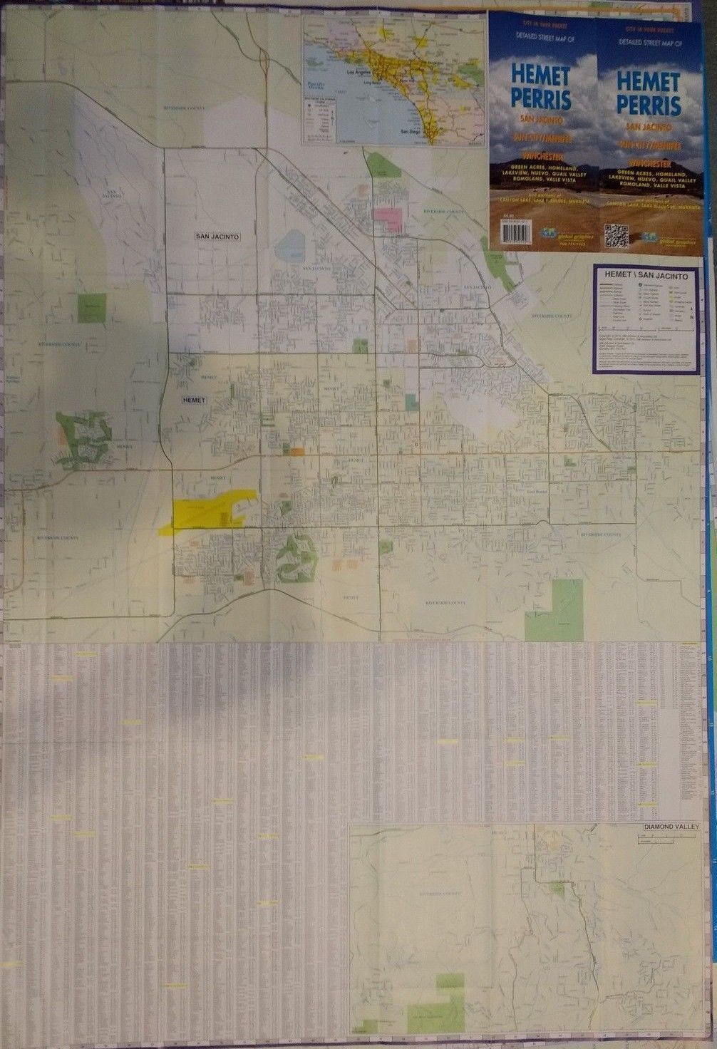 Hemet San Jacinto Perris Laminated Wall Map (GG) - Maps & Atlases