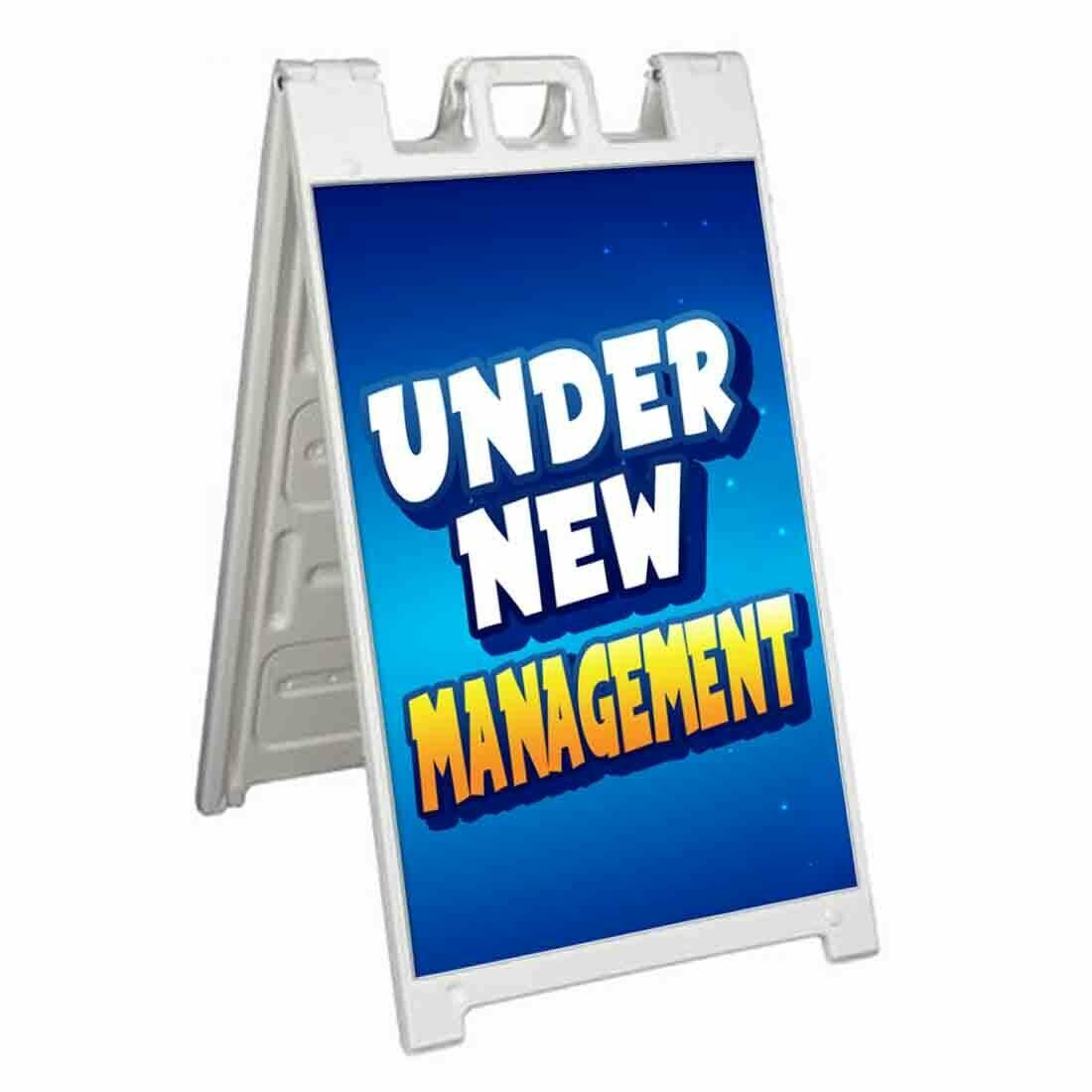 UNDER NEW MANAGEMENT Signicade 24x36 Aframe Sidewalk Sign Banner Decal ...