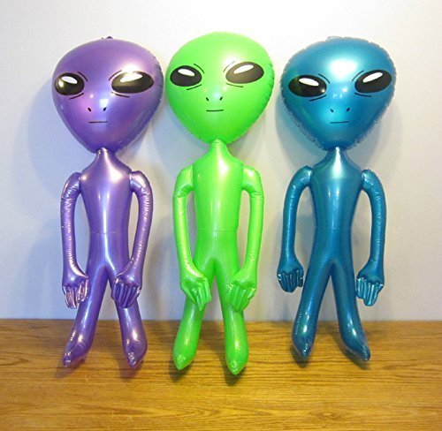 (USA Warehouse) 3 NEW INFLATABLE ALIENS GREEN PURPLE & BLUE 36 BLOW UP ...