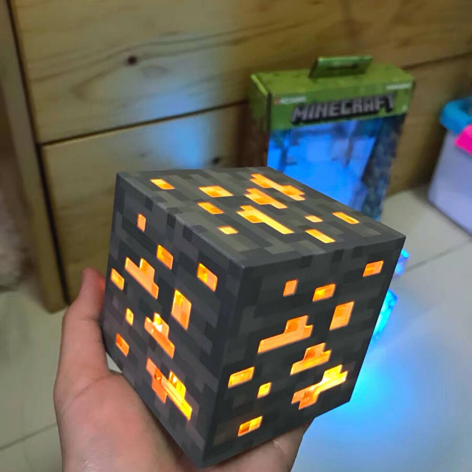 Minecraft Inspired Nightlight , Color Changing Ore Desk Lamp, Minecraft ...