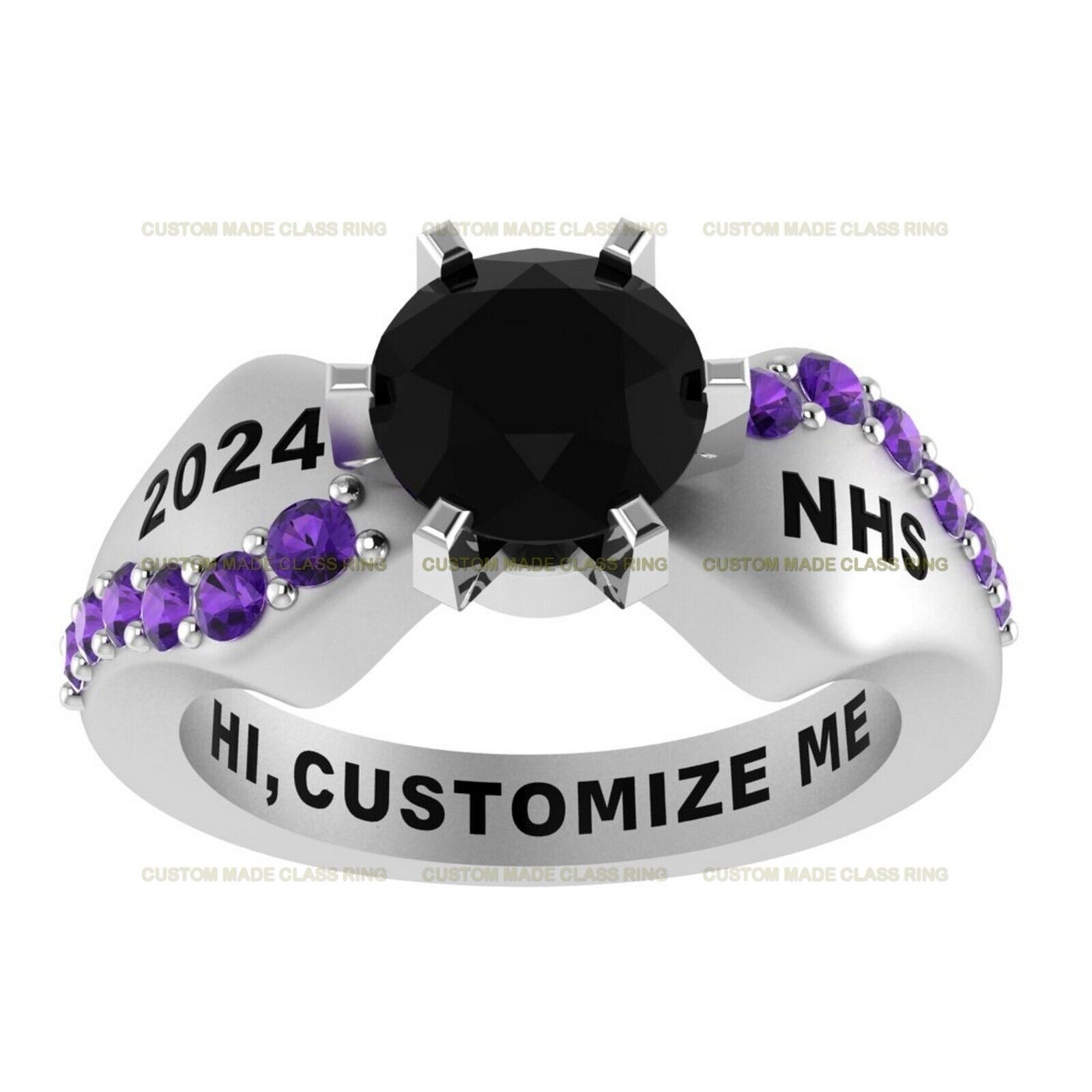 Custom Made Jewellery High School Class Ring for Girl Forever Essence ...