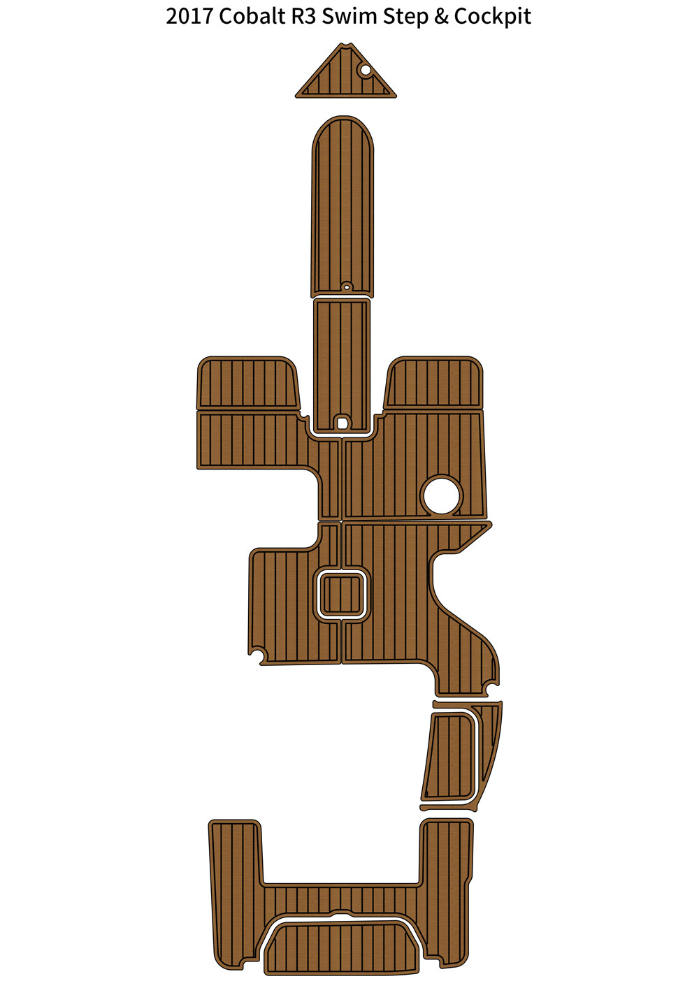 2017 Cobalt R3 Swim Platform Cockpit Pad Boat EVA Foam Faux Teak Deck ...