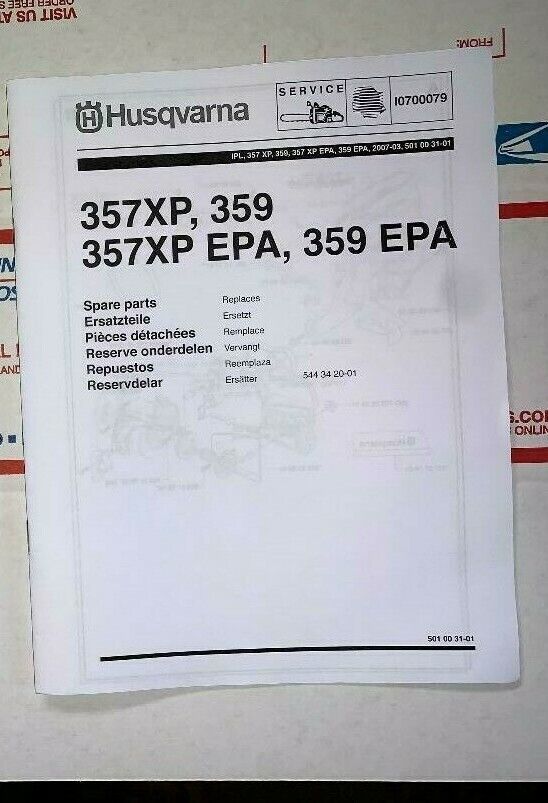 Husqvarna 357 XP, 359 357XP EPA Chainsaw Illustrated Parts Diagram List ...