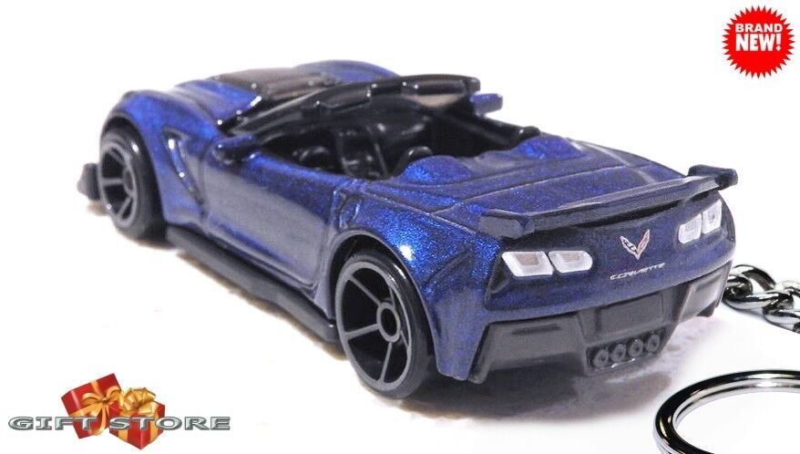 HTF KEYCHAIN BLUE CHEVY CORVETTE C7 CONVERTIBLE CUSTOM Ltd EDITION NICE ...