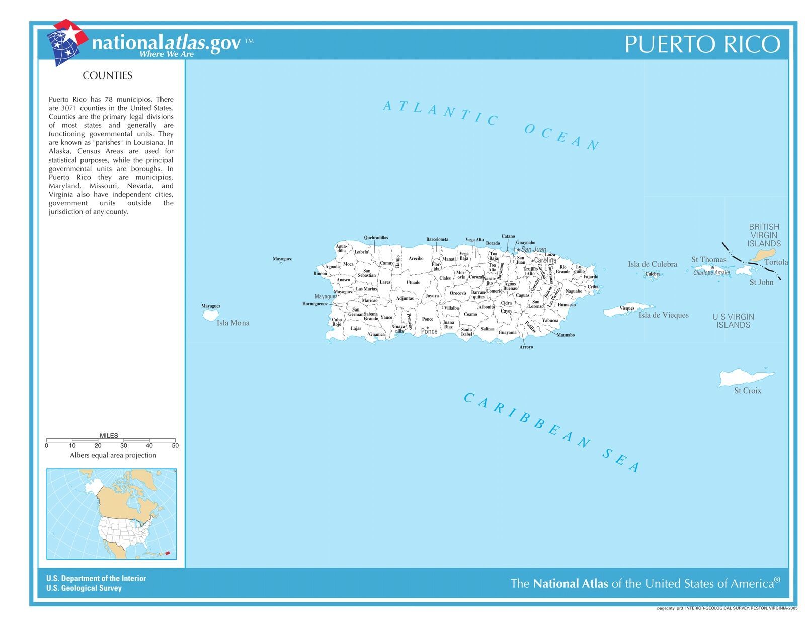 Puerto Rico Counties w/Cities Laminated Wall and similar items