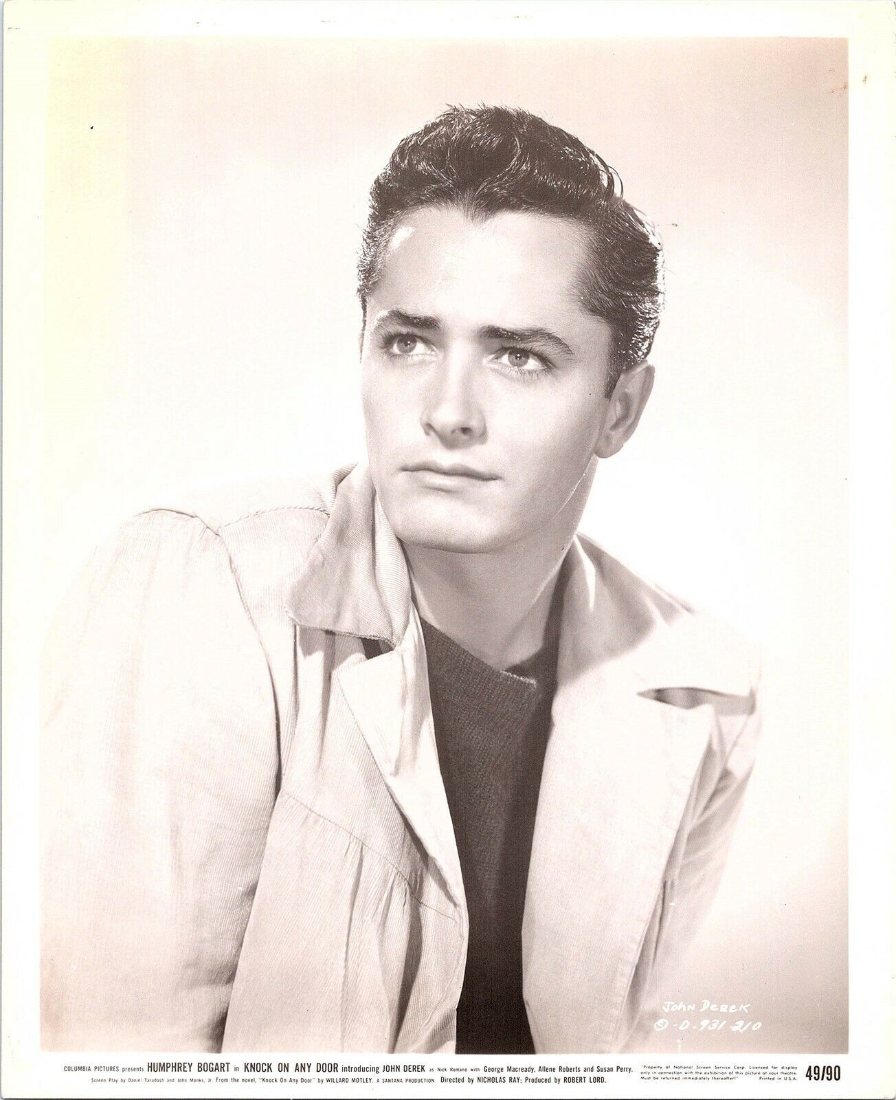 John Derek 1949 era 8x10 photo studio portrait Knock on Any Door ...
