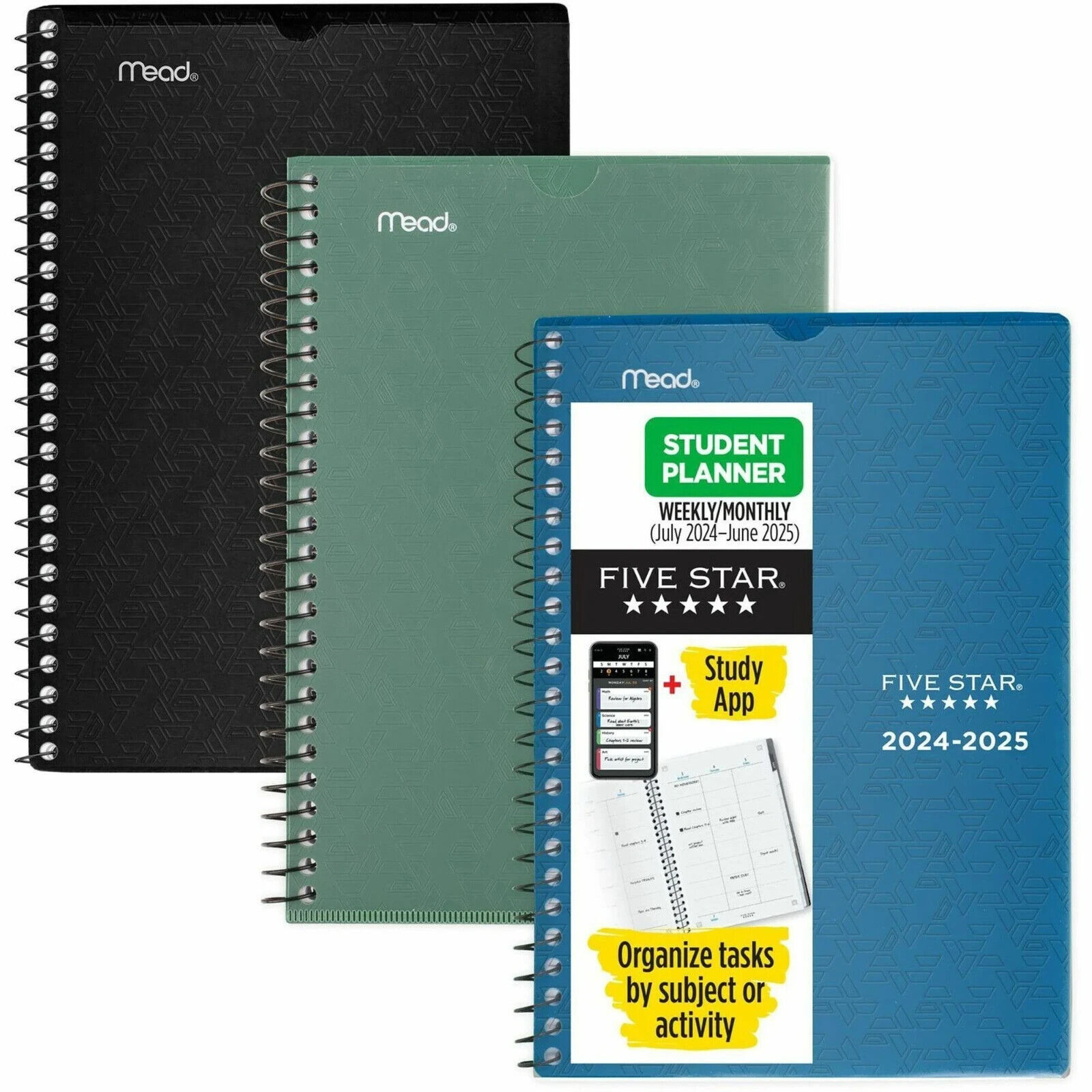 Mead Five Star (CAW45100) Student Academic Planner Plus Study App ...