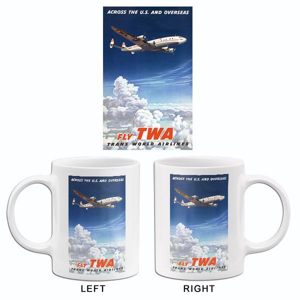 Fly TWA - Across The US And Overseas - 1950's - Travel Poster Mug ...