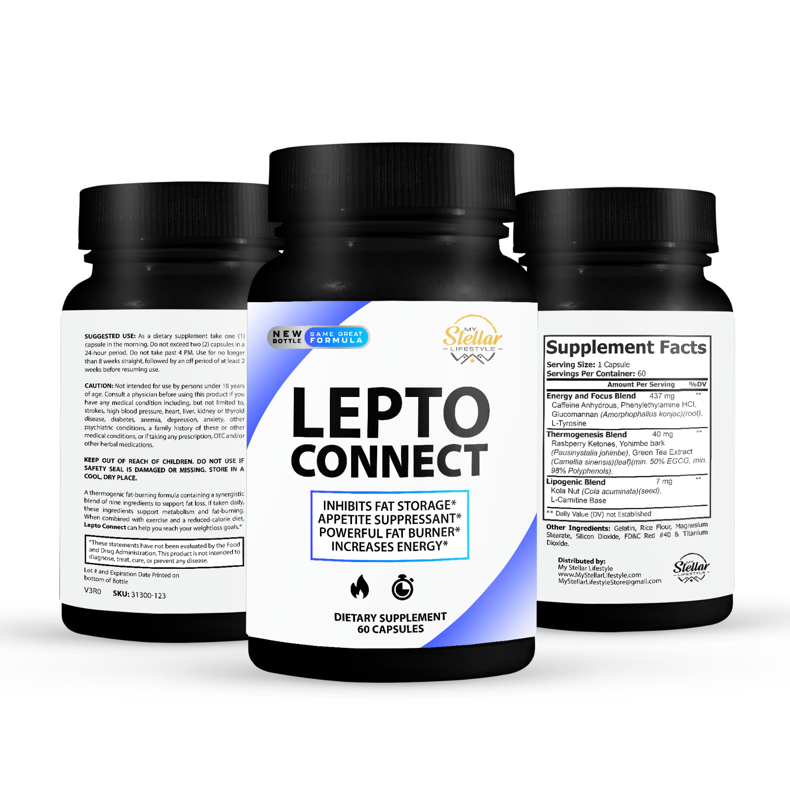 12 Pack Lepto Connect, aumenta la energía y suprime el apetito-60 ...