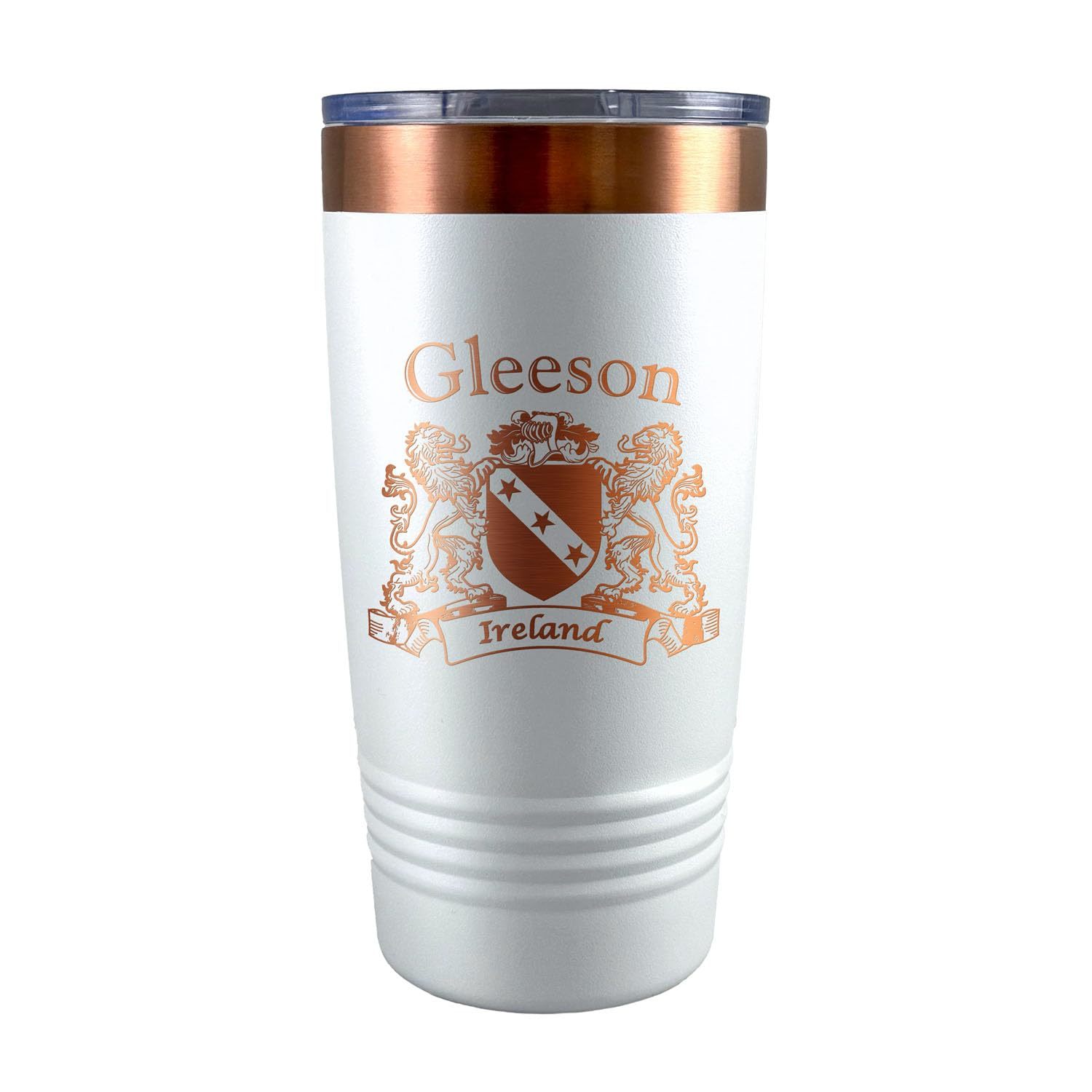 Gleeson Irish Coat of Arms White Rose Travel Mug - Equipment