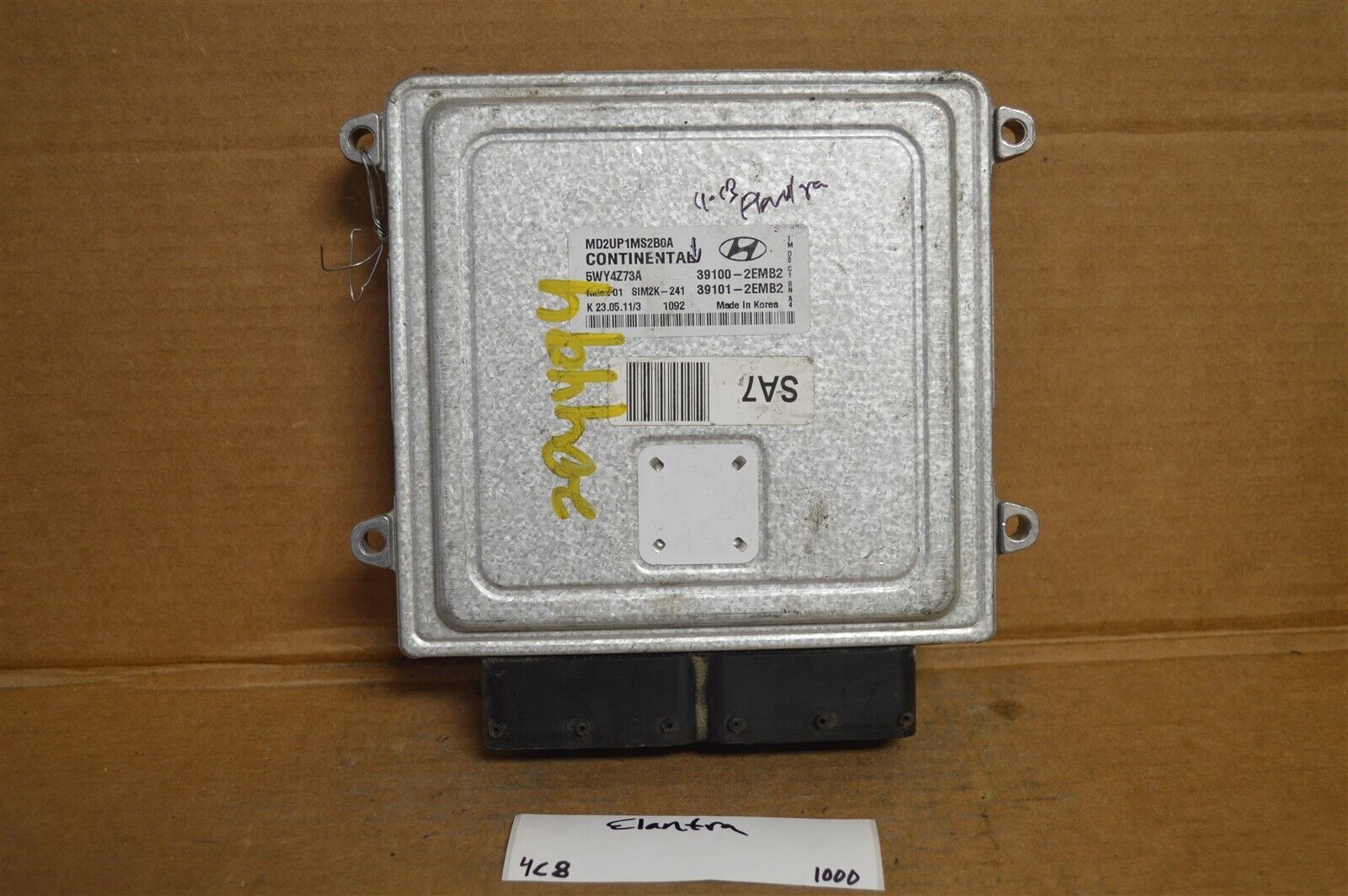 11-13 Hyundai Elantra Engine Control Unit ECU 391012G662 Module 1000 ...