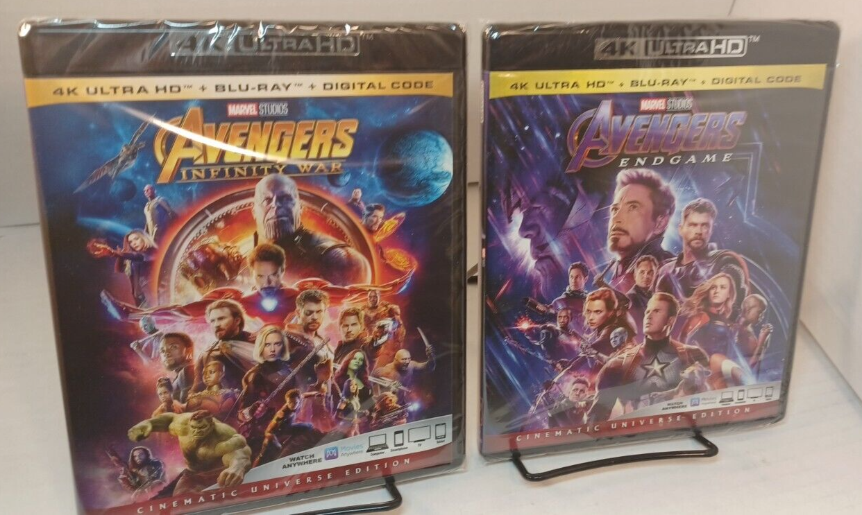 Avengers Infinity War + Endgame (4K+Blu-ray+Digital) NEW-Shipping with ...