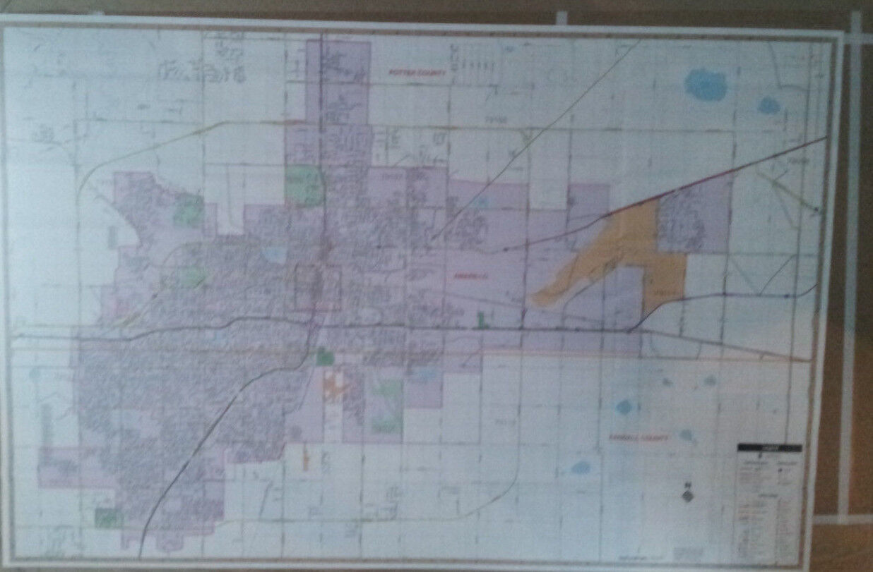 Amarillo TX Laminated Wall Map (K) - Maps & Atlases