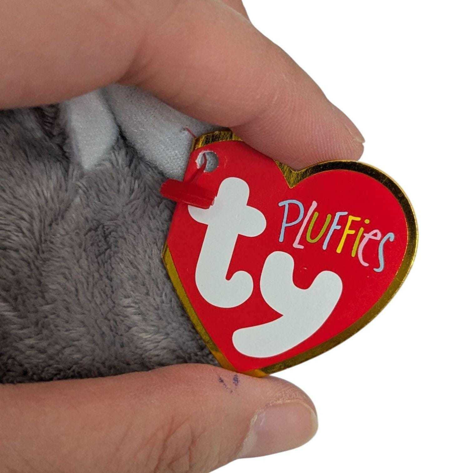 Ty Pluffies Pursley Grey Gray Cat Kitten Sewn Eyes Plush Stuffed Animal ...